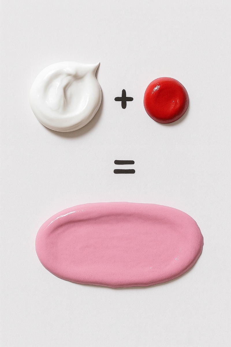 Как получить розовый цвет при смешивании красок